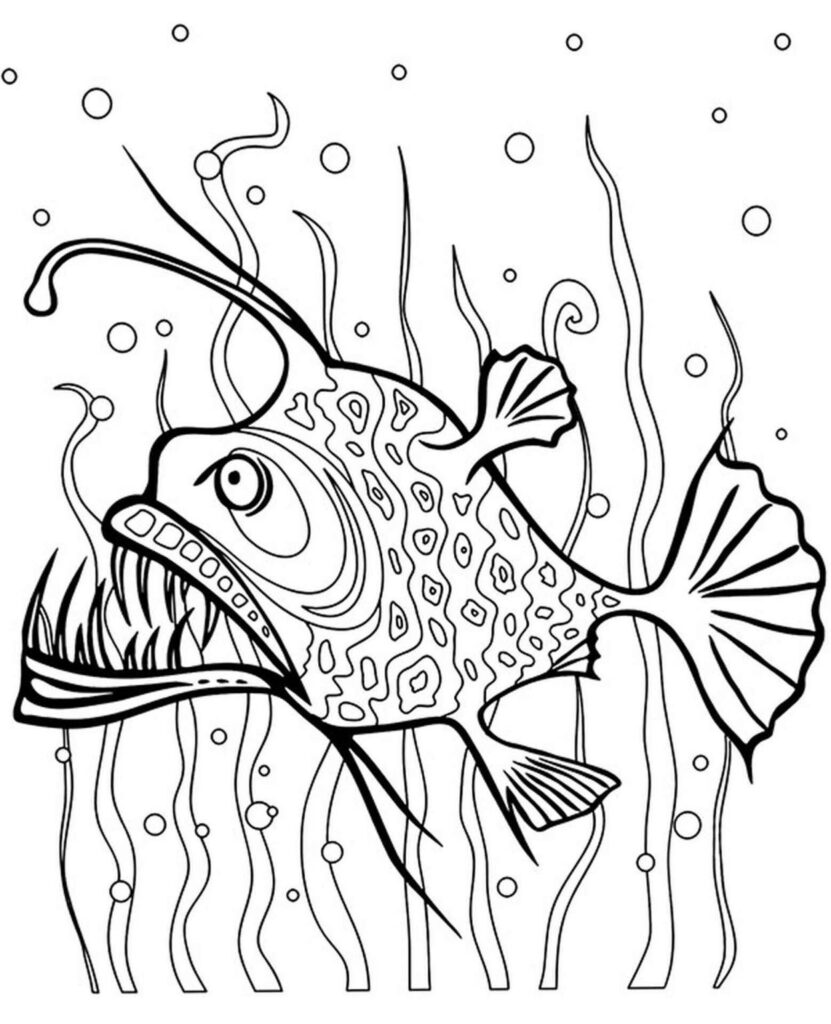 Angler Fish Coloring Page FREE DOWNLOAD | Printable Pictures
